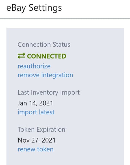 Resetting your eBay Authorization token